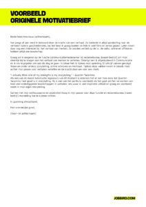 Originele motivatiebrief | Voorbeeld en tips | Jobbird