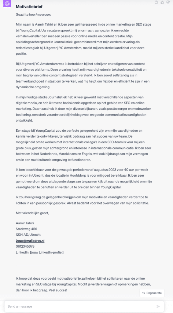 AI motivatiebrief | Schrijven met ChatGPT | Jobbird